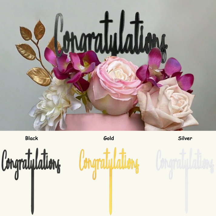 Congratulations Cake Topper – Party Supplies
