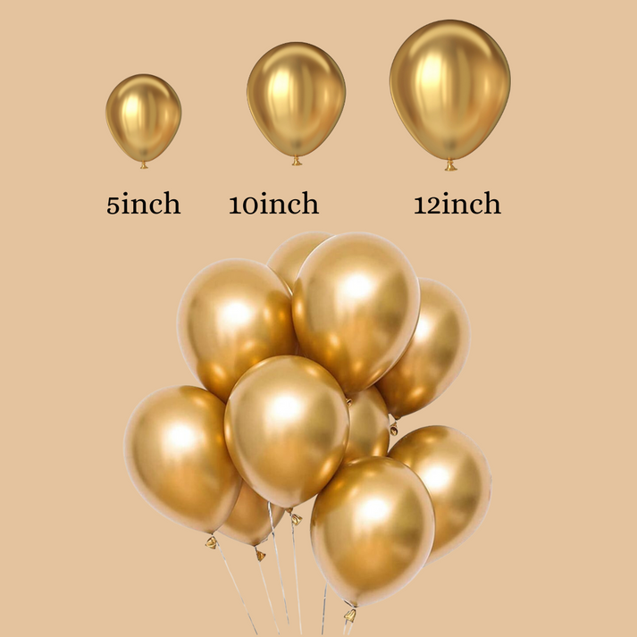 Gold Metallic Latex Balloon – Party Supplies