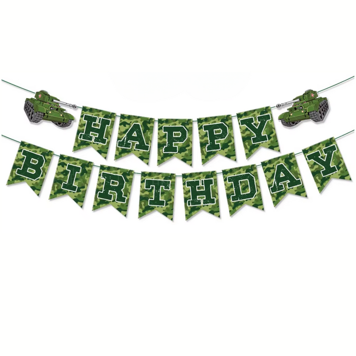 Camouflage Army Theme Banner – Party Supplies